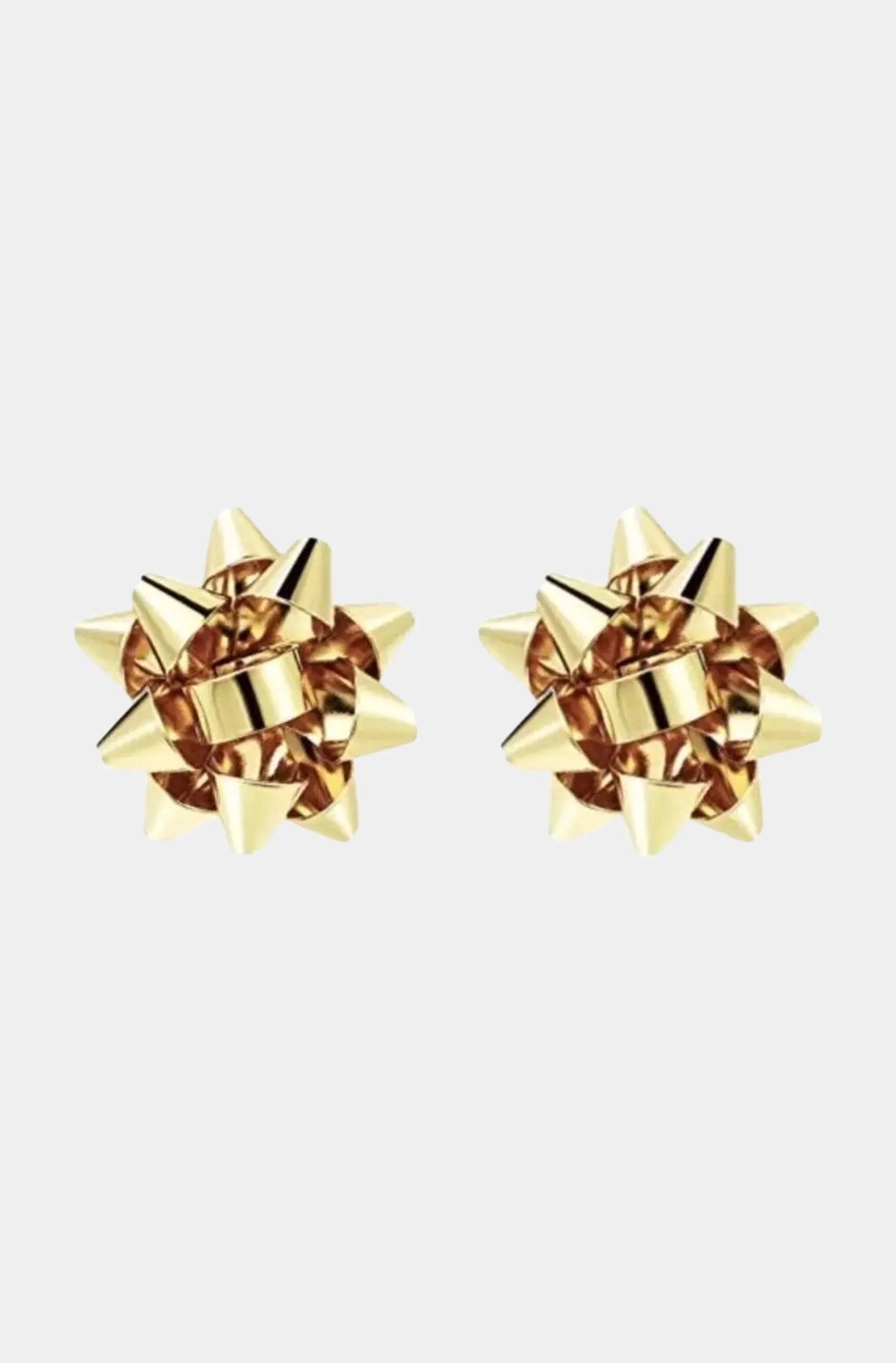 Gold Christmas Present Bow Holiday Earrings – Hemline Highland Road